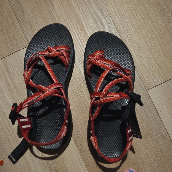 Chaco | Shoes | Chaco Womens Sandals Red And Black | Poshmark